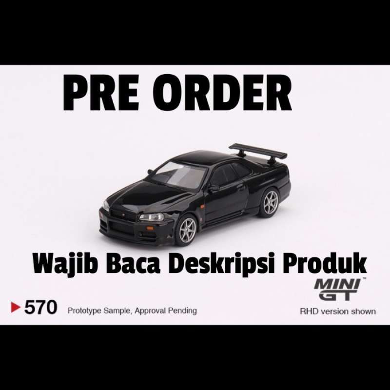 Promo MiniGT Mini GT 570 Nissan Skyline GT-R R34 Black Pearl Diskon 9% ...