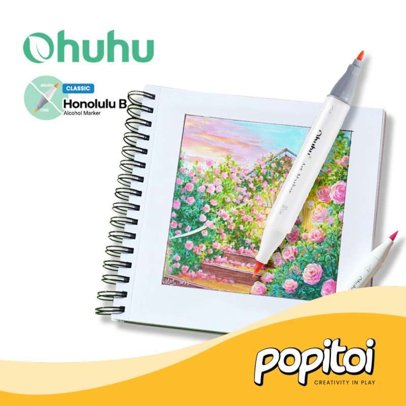 Jual Ohuhu Honolulu 24 48 Colors Dual Tip Brush Fine Chisel Alcohol Art Markers Spidol Kuas ...