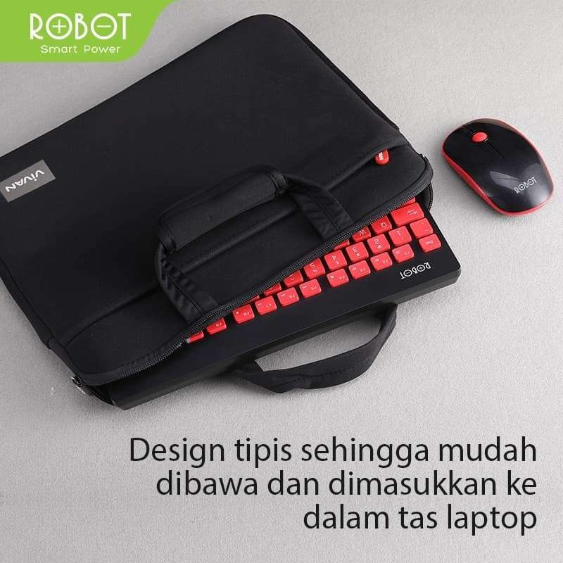 Promo KEYBOARD MOUSE ROBOT KM3000 MINI WIRELESS KEYBOARD & MOUSE SILENT ...