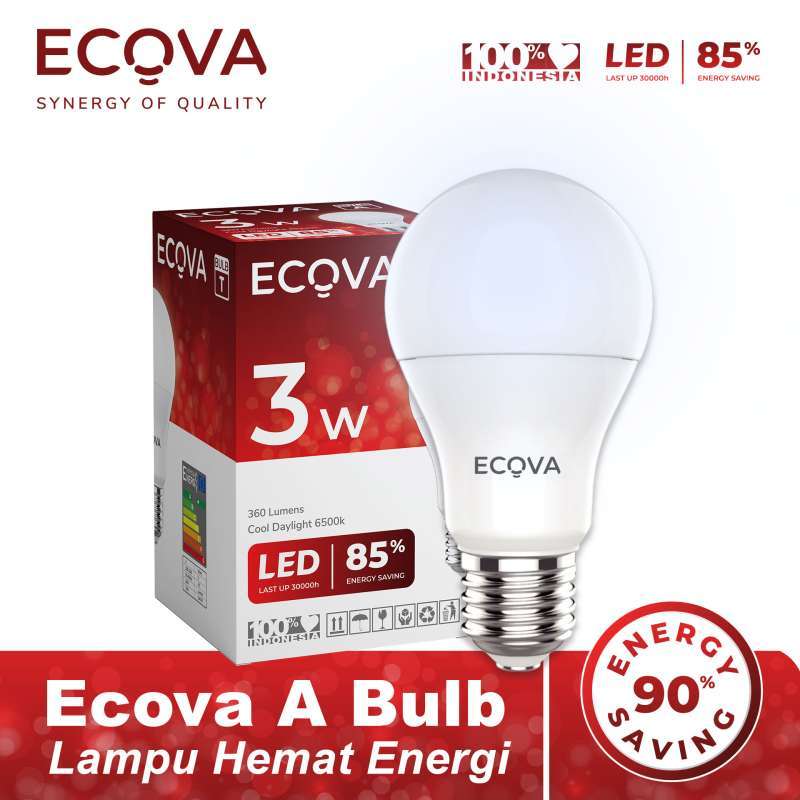 Jual ECOVA Lampu LED A Bulb Cool Daylight 6500K di Seller ECOVA LED ...