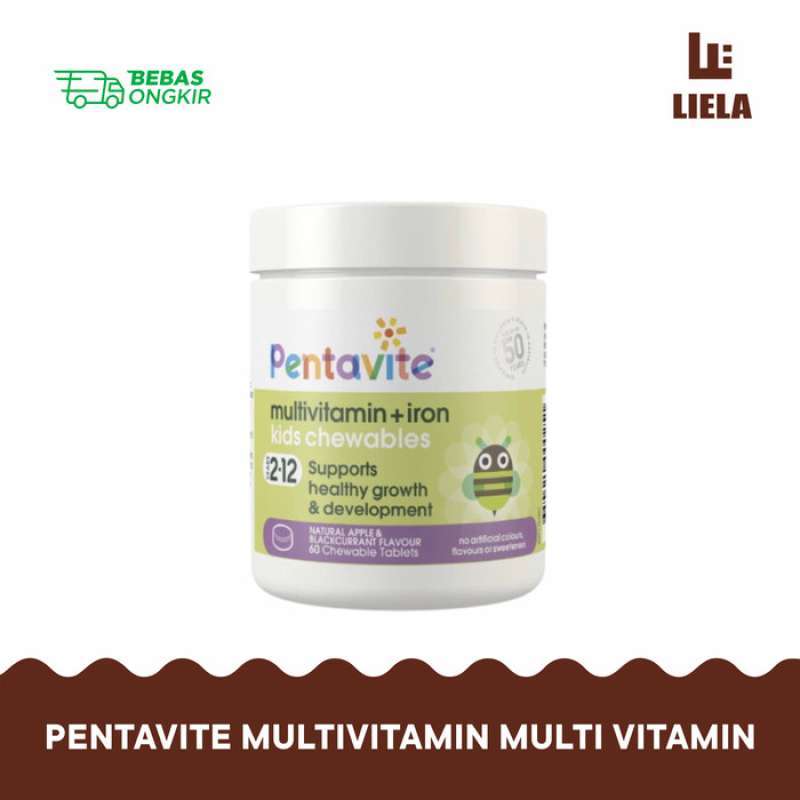 Promo Pentavite multivitamin multi vitamin + iron 60 chewable tablets ...
