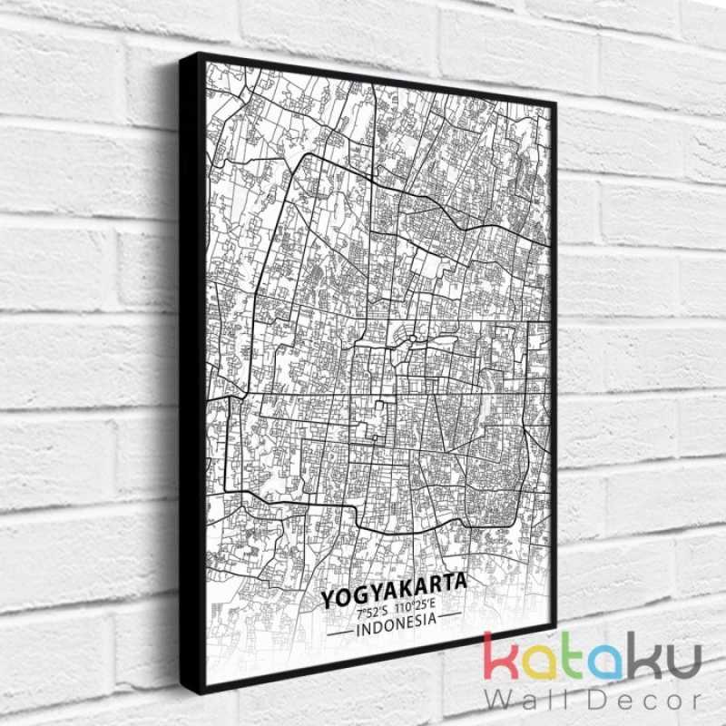 Promo Yogyakarta City Map Art Hiasan Dinding Poster Peta Kota ...