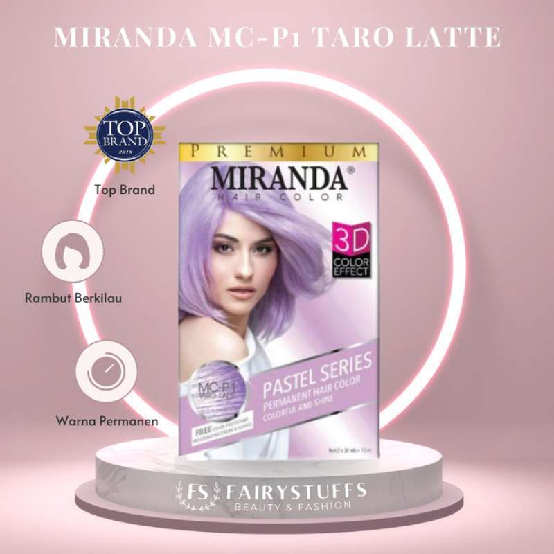 Jual Miranda Hair Color Taro Latte P1 Pastel Series Cat Pewarna Rambut ...