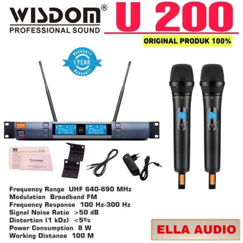 Promo Wisdom Wireless U200 Mic Dual Handhled Diskon 23% Di Seller ...