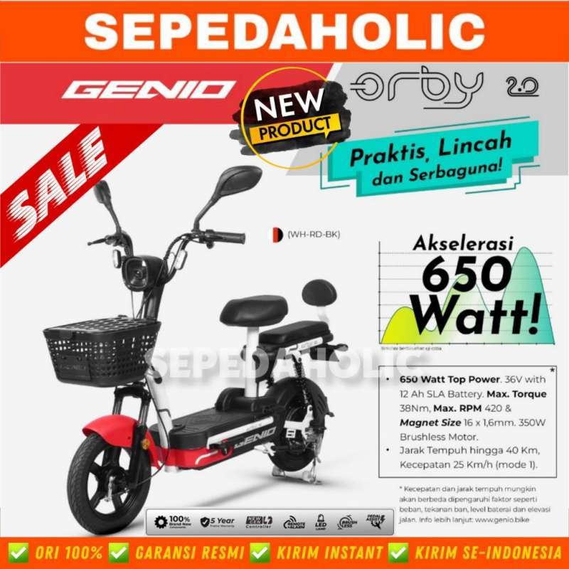 Promo Sepeda Listrik Genio Orby 2.0 By United 350 Watt 12 Ah Electric ...
