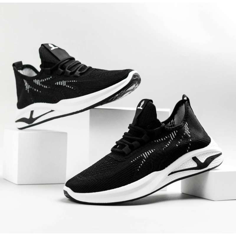 Promo Larocking - Confero Hitam Putih | Sepatu Sneakers Running Gym ...