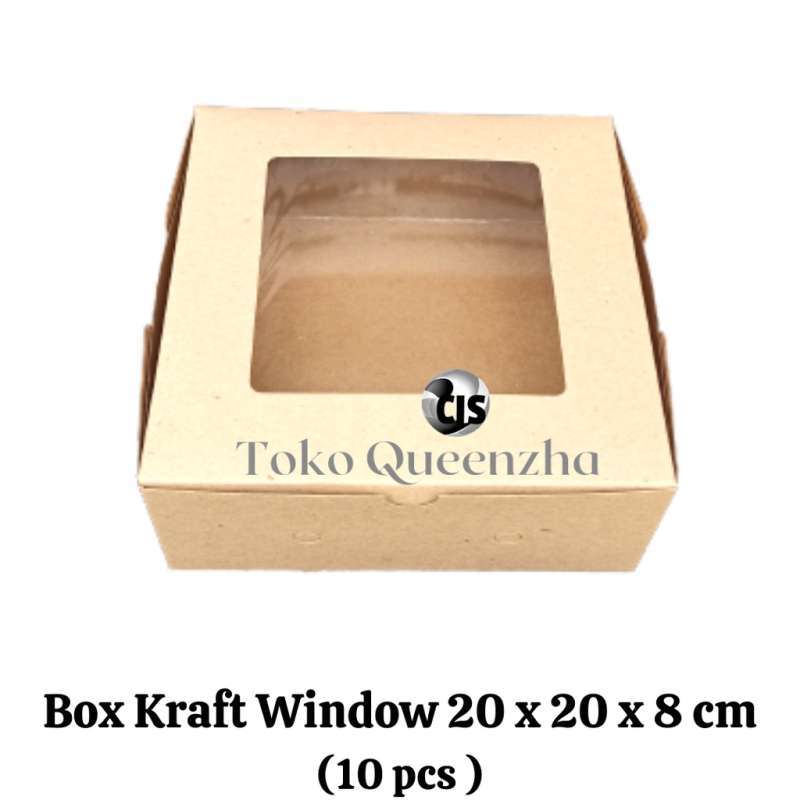 Jual Box Kraft Window 20 X 20 X 8 / Dus Box Kotak Laminasi Dalam (10 ...
