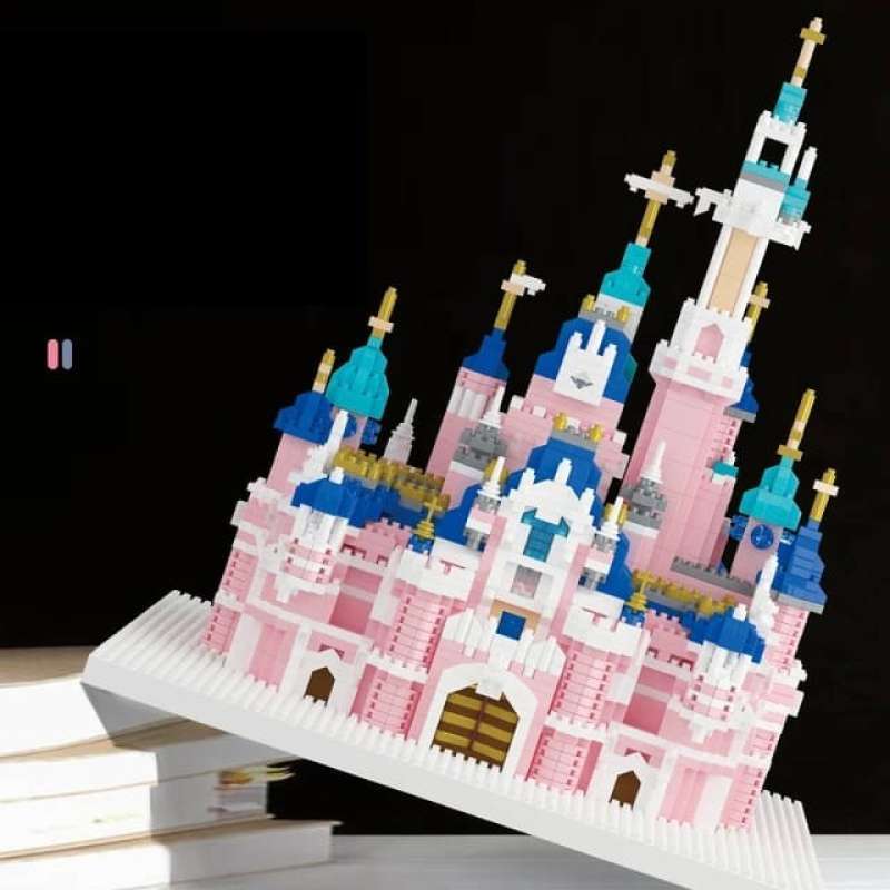 Jual Fantasy Castle Nano Block Istana Disneyland Mini Blok Pink Castle ...