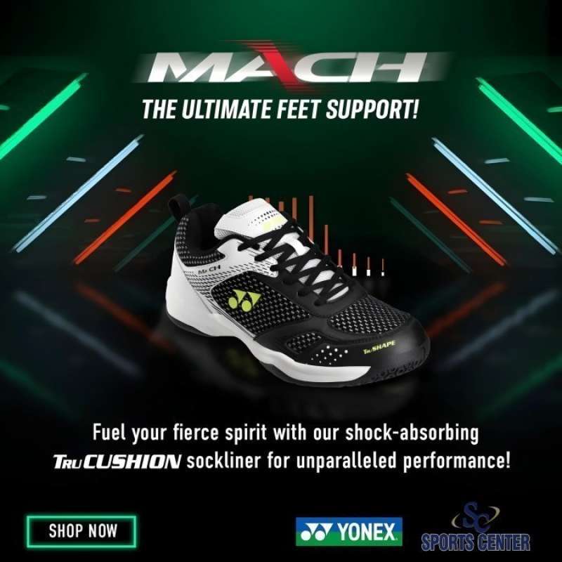 Jual New Sepatu Badminton Yonex Mach Black / Pearlized White - 39 Di ...