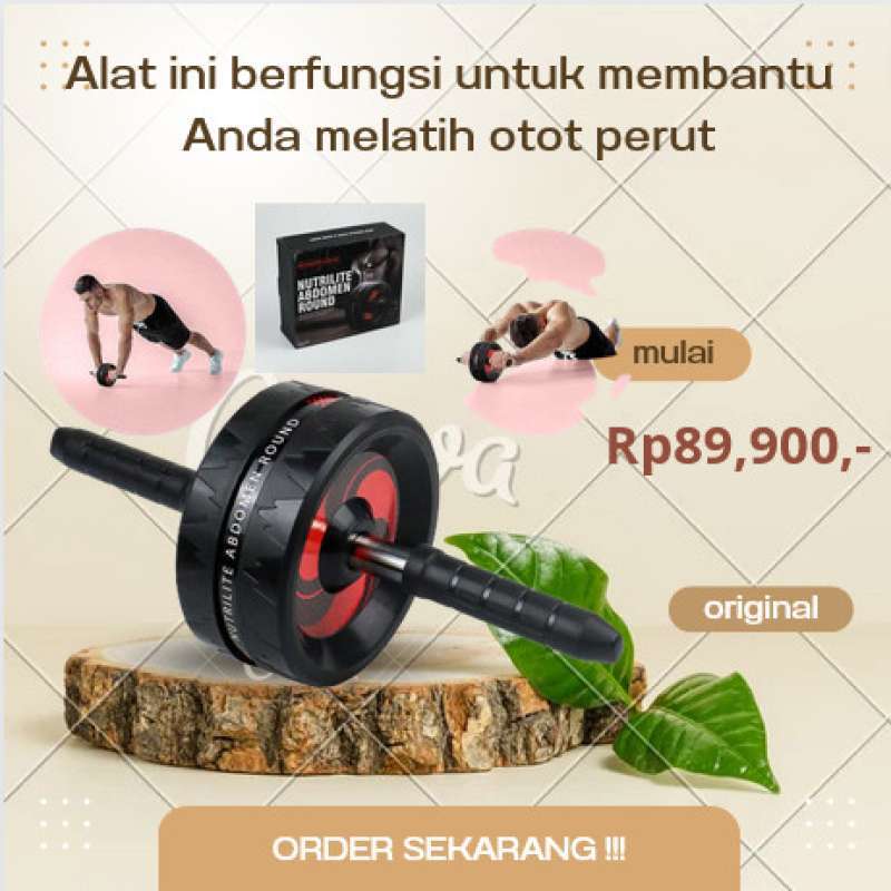Jual alat fitness roller abs abdominal wheel exercise membentuk badan ...