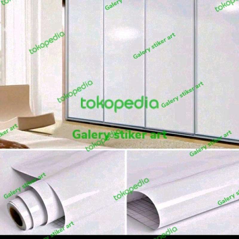 Promo Stiker Vinyl Putih Polos cocok untk white Board & Penutup Kaca ...
