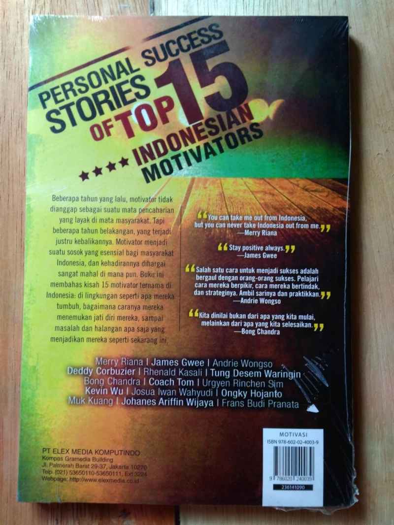 Jual Personal Success Stories of Top 15 Indonesian Motivators di Seller ...