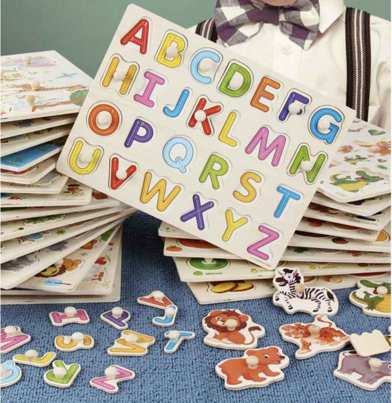 Jual Mainan Anak Edukasi Edukatif Puzzle Kayu Huruf Besar Alfabet Paud ...