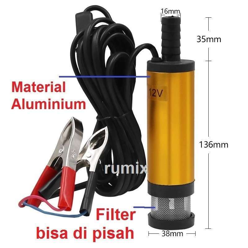Jual Pompa Air Celup Portable Kecil 12V 38MM Diesel Pump Mini Oli ...