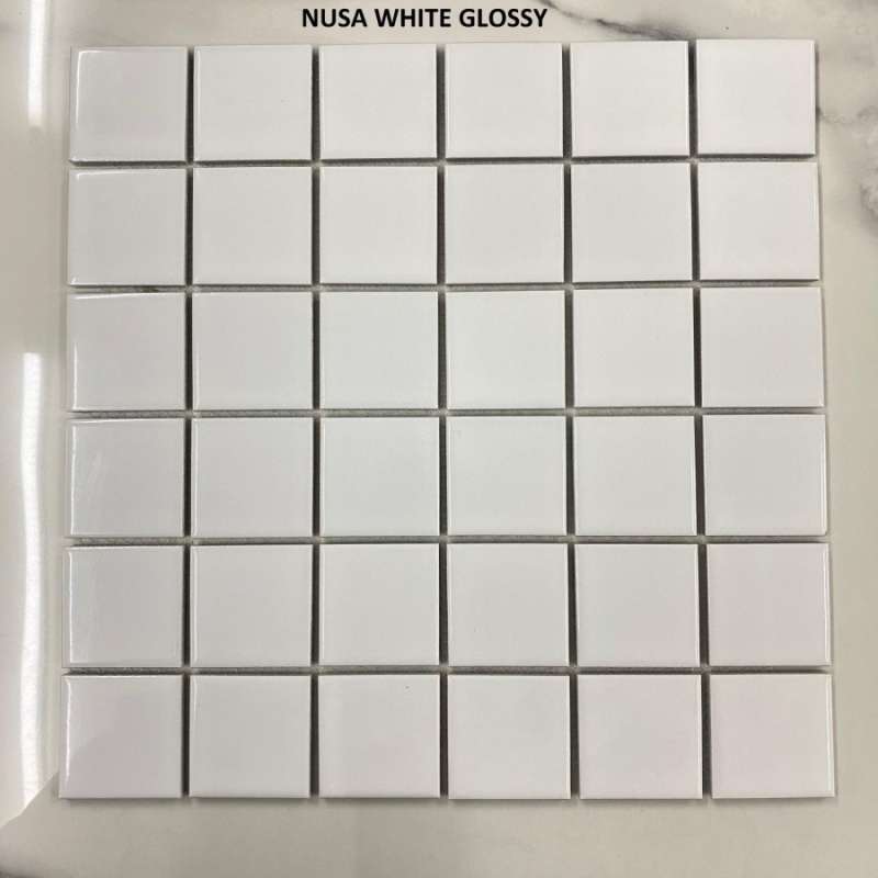 Jual Keramik Mosaic Tile Kotak Putih Mozaik Lantai Dinding Wc Dapur ...