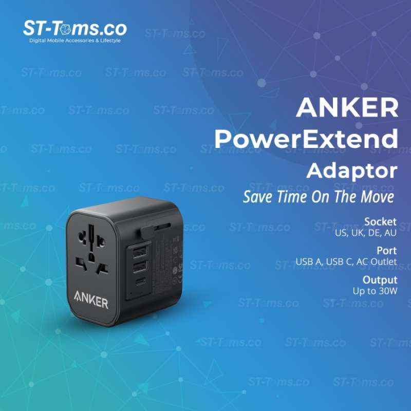 Jual Anker Powerextend Usb-c Usb-a Travel Adaptor Charger 30w - A9212 ...