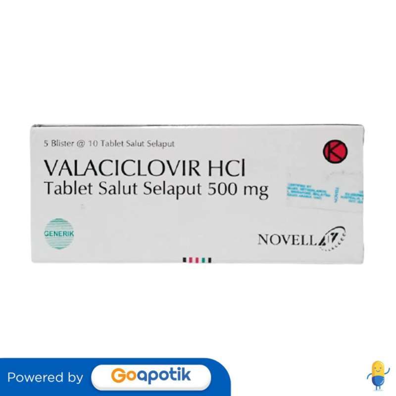 Jual Valaciclovir Hcl Novell 500 Mg Box 50 Tablet Di Seller Apotek Indomed - Kerobokan, Kab ...