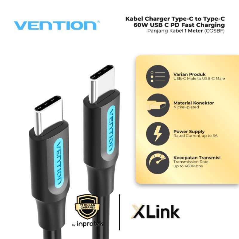 Promo KABEL CHARGER TYPE-C TO TYPE-C 60W USB C PD FAST CHARGING ...