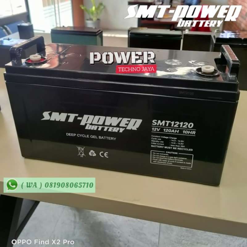 Promo Battery Deep Cycle SMT-Power 12V 120AH Aki Kering Solar Panel ...