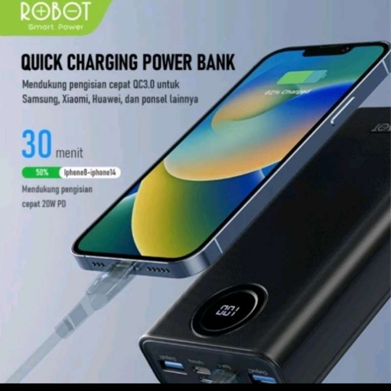 Jual Power Bank Powerbank Robot Rt23 20000mah Pd Qc 22.5w Led Digital ...