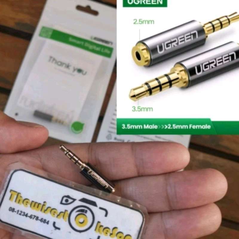 Jual Adapter Konektor Ugreen 2.5mm to 3.5mm Male to 2.5mm Female Aux Jack Audio Original 20502 ...
