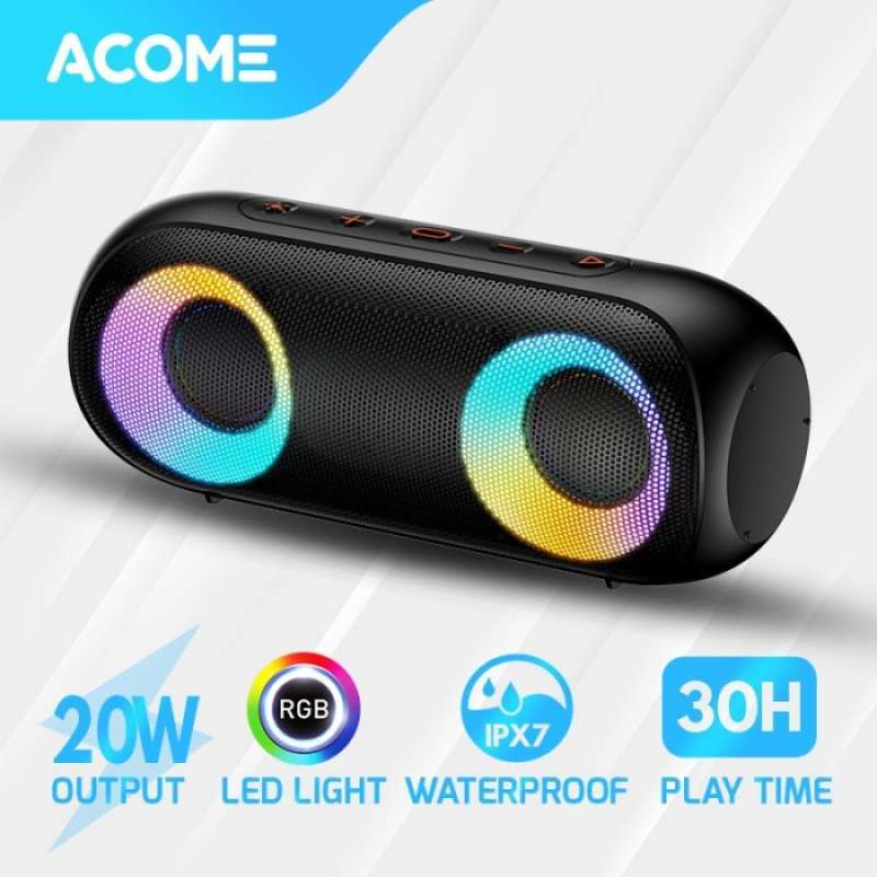 Promo Acome Super Bass Wireless Speaker Bluetooth 5.0 20w Ipx7 Rgb A20 ...
