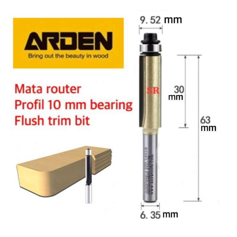 Promo Mata Router/Profil 10mm Bearing/Roda/Straight Bit With Bearing ...