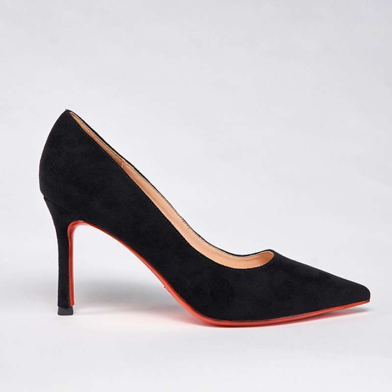 Promo 8cm High Heels Velvet Stiletto 11007 (36-43) - 37 Black Diskon 30 ...