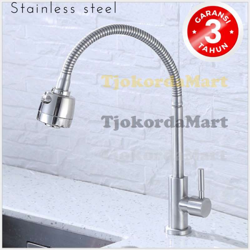 Promo Kran Kitchen Sink/Kran Cuci Piring Stainless Flexible Tanam - Dinding New Diskon 41% di ...