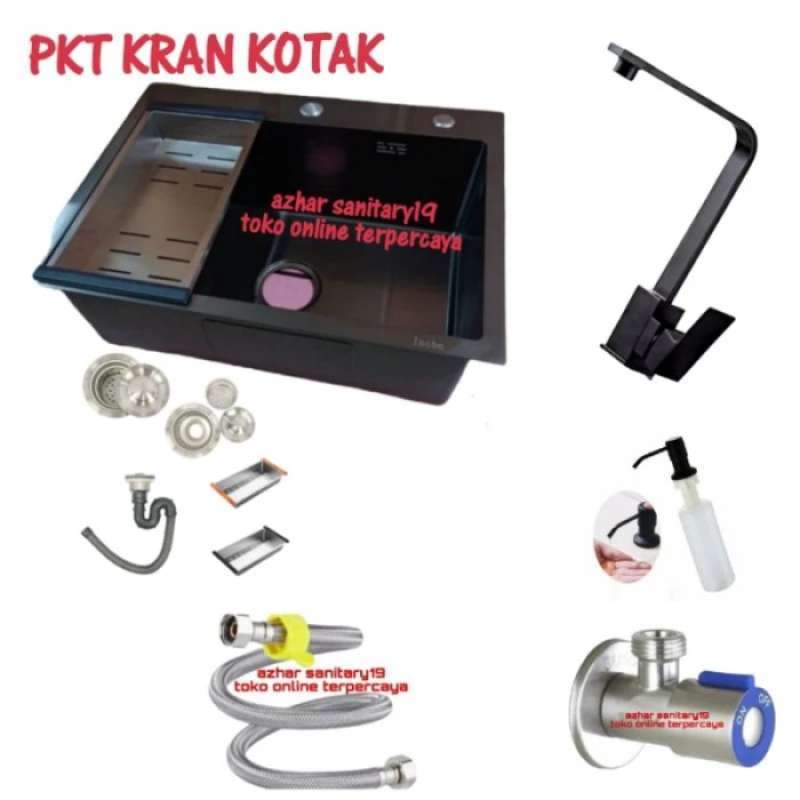 Promo Paket Kitchen Sink Stainless Inobe 6045 Hitam By Onan/Bak Cuci ...
