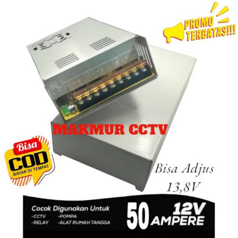 Promo POWER SUPPLY 12V 50A / TRAFO/TRAVO INDOOR 50A 12V 600WATT Diskon 23% di Seller Rhmd ...