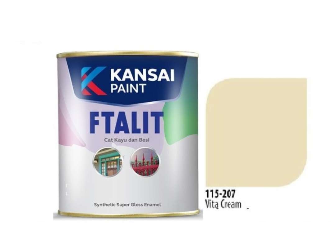Promo Cat Ftalit 207 Vita Cream Kansai 1 Ltr / Cat Kayu & Besi / Cat ...