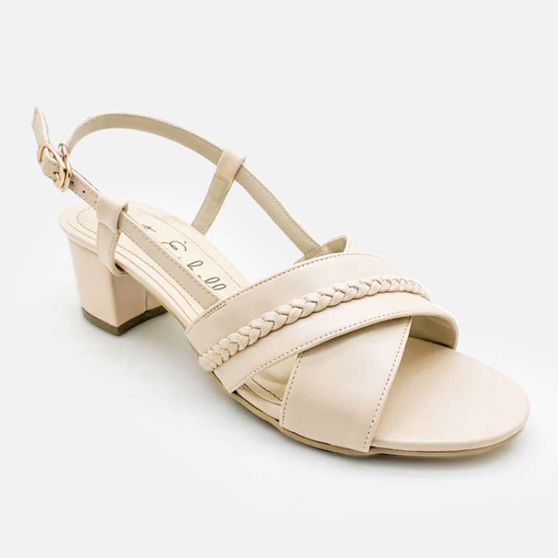 Promo Sepatu Sandal Hak Chunky Wanita Model Cross Slingback Braided [lv ...