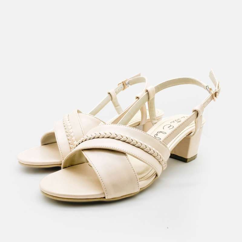 Promo Sepatu Sandal Hak Chunky Wanita Model Cross Slingback Braided [lv ...