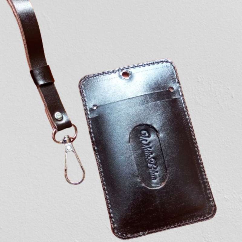 Jual Name Tag Id card Kulit Asli Sapi Logo Haleyora Power Brown ...