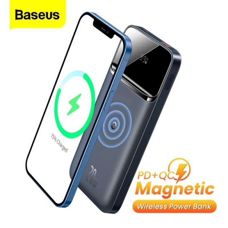 Promo BASEUS POWER BANK MAGNETIC WIRELESS MAGSAFE IPHONE 12 FAST CHARGE ...