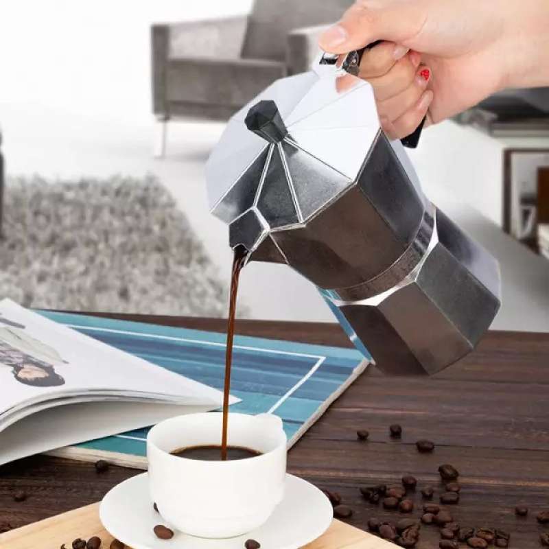 Promo moka pot alumunium 6 cup mokapot coffee espresso maker pembuat ...