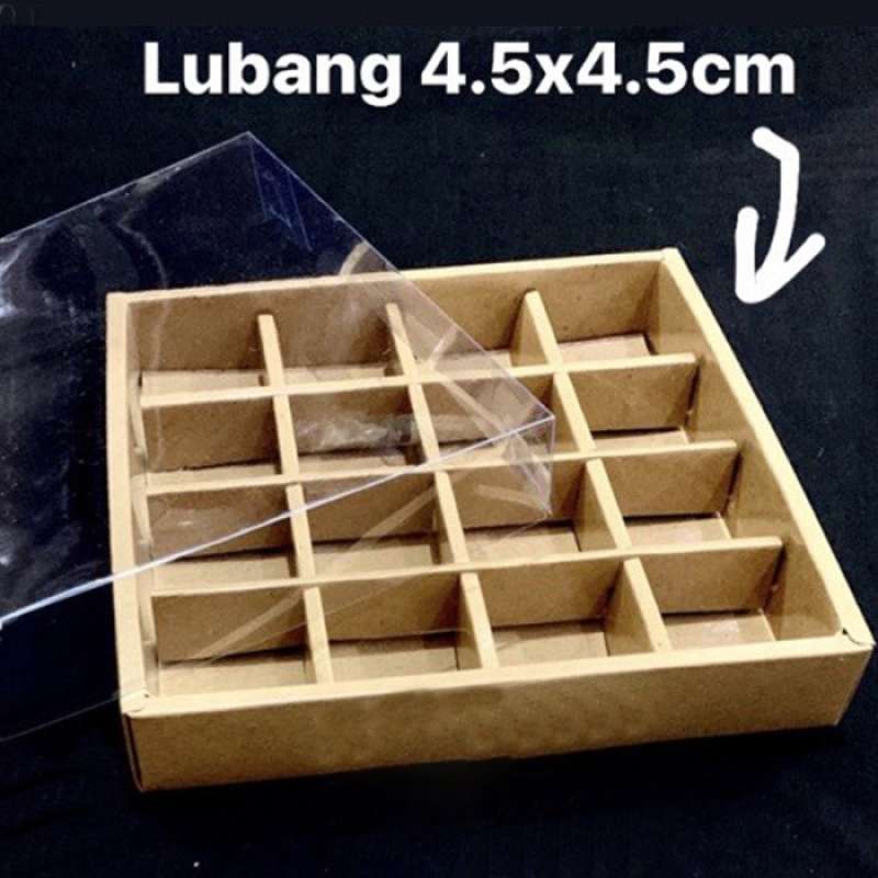 Promo Box Nastar Kotak Kraft Sekat Mika isi 16 lubang 4.5 cm Dus ...
