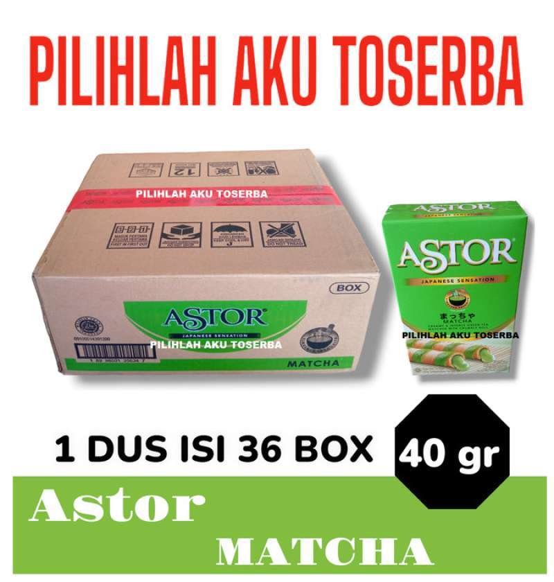 Promo ASTOR Waferstick MATCHA 40 gr - 1 Karton isi 36 box @40 Gr Diskon ...