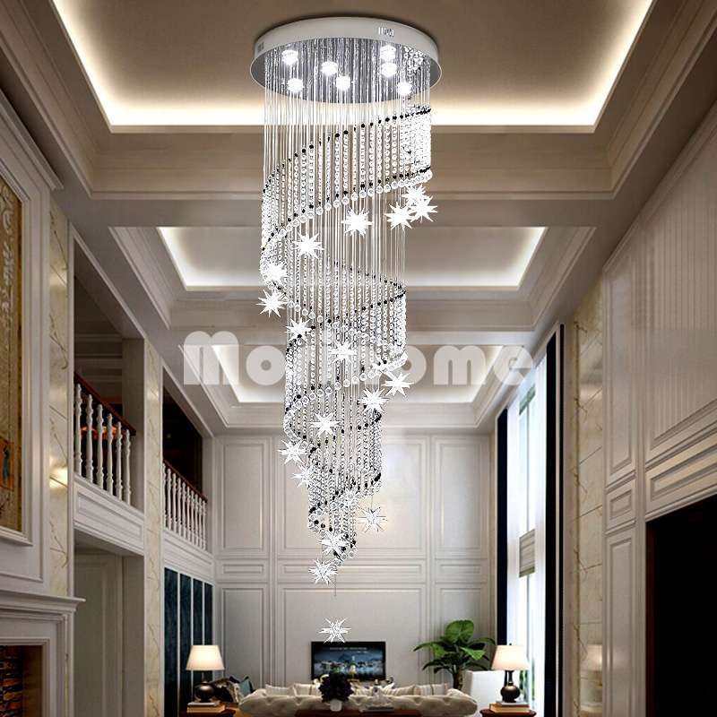Promo ⭐est⭐Lampu Gantung Tangga Kristal Bintang Meteor Desain Spiral ...