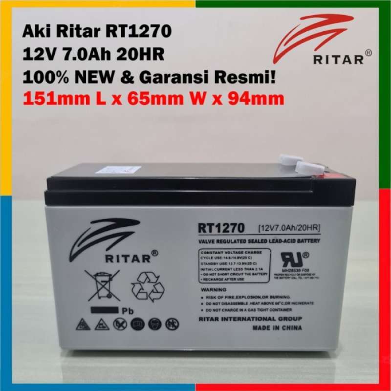 Promo Baru Aki Baterai Vrla Ritar 7Ah Rt-1270 12V - 7Ah RT1270 Diskon ...