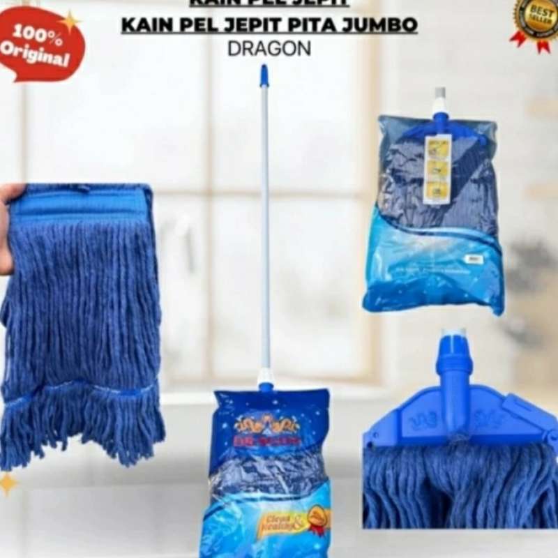 Jual Pel Lantai Jepit Pita Jumbo Merk Dragon/gagang Super Panjang/kain ...