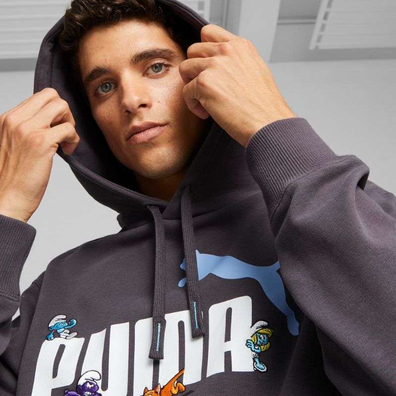 Promo Puma Men X The Smurfs Hoodie-62219113 - S Dark Coal Diskon 55% Di ...