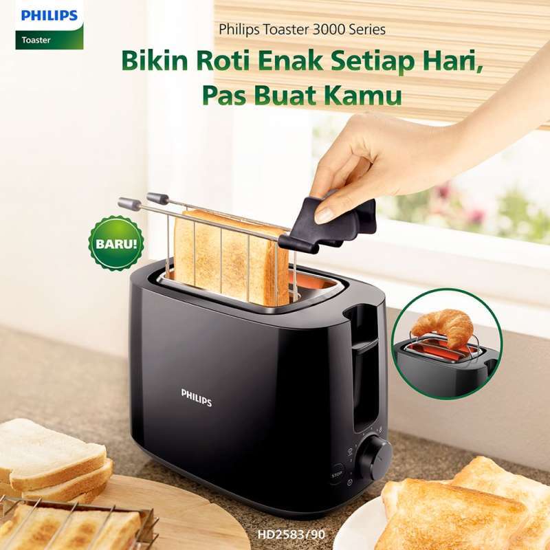 Jual Philips Toaster Bunwarmer HD2583/90 with Sandwich Rack, 8 Settings ...