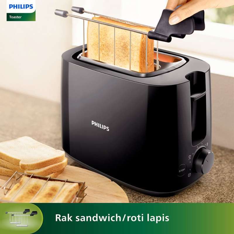 Jual Philips Toaster Bunwarmer HD2583/90 with Sandwich Rack, 8 Settings ...