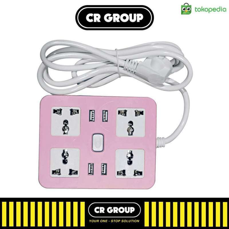 Jual [CRGROUP] CX-T03 Smart Power Socket & 4 USB Socket - Pink di ...