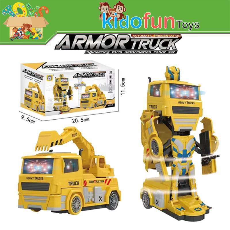 Promo MOBIL ARMOUR TRUCK TRANSFORMER SHOVEL - MIXER BUMP N GO 3D LIGHT ...