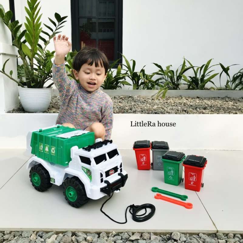 Promo MAINAN MOBIL TRUK SAMPAH DORONG BISA BONGKAR PASANG UKURAN BESAR ...