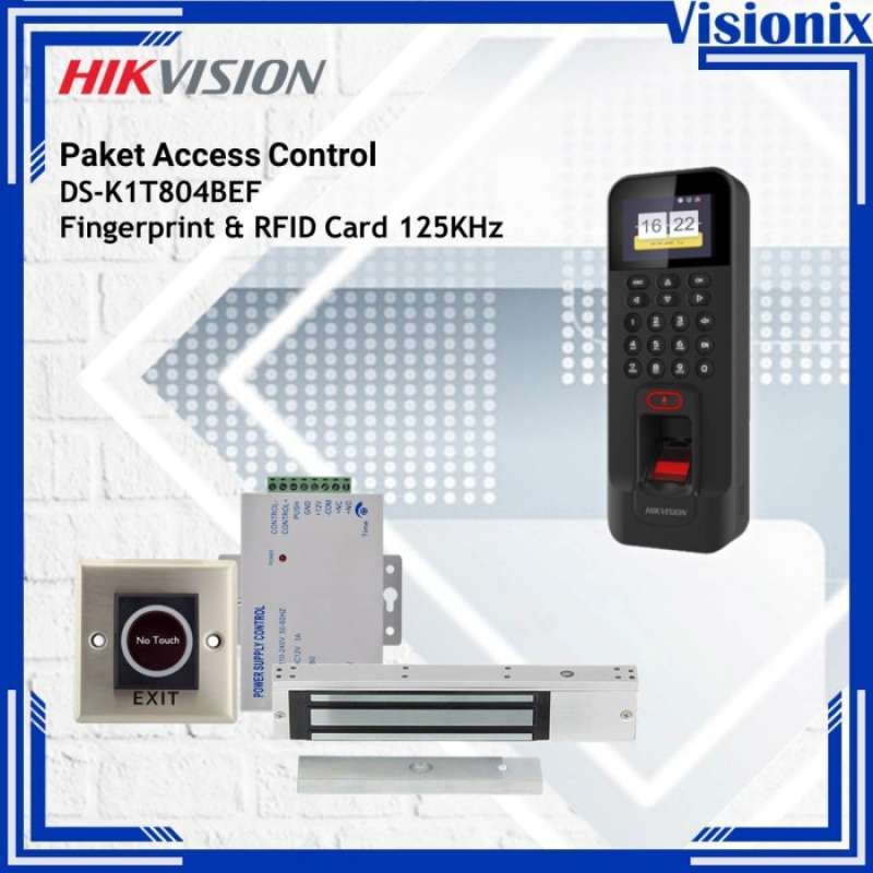 Promo Paket Access Door Lock Fingerprint Hikvision Ds-k1t804bef ...