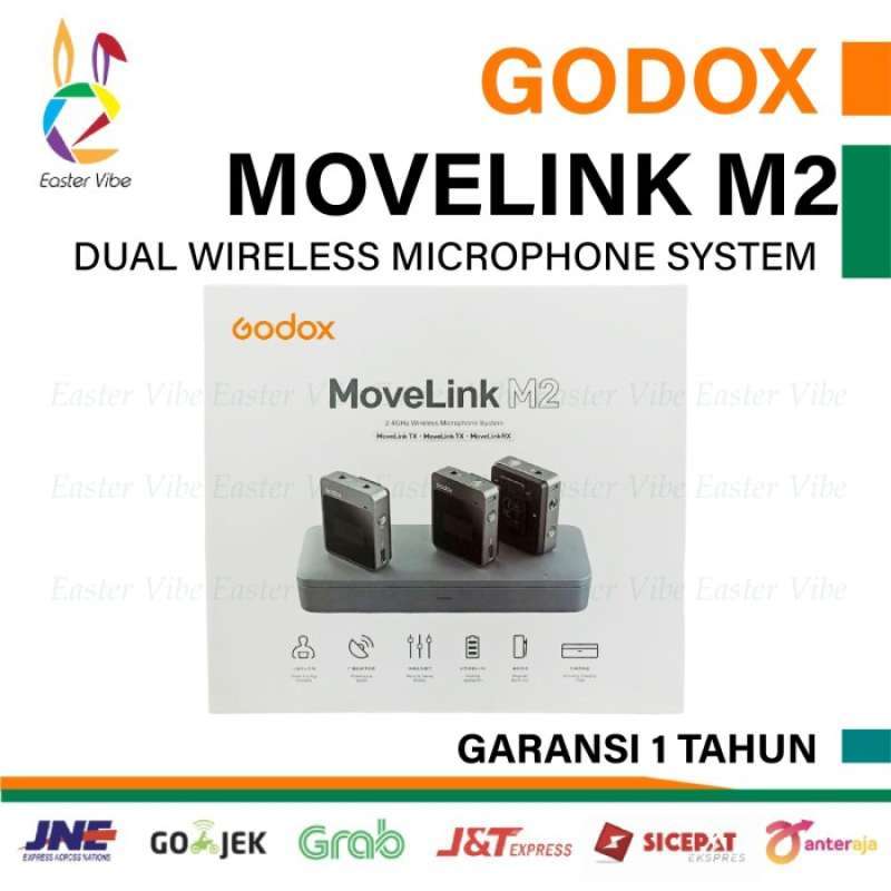 Promo GODOX MOVE M2 DUAL CHANNEL WIRELESS MICROPHONE SYSTEM - - GARANSI ...